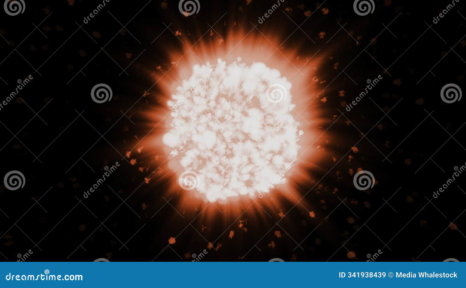 Cosmic Explosion with Formation of Ball. Motion. Bright Explosion of ...