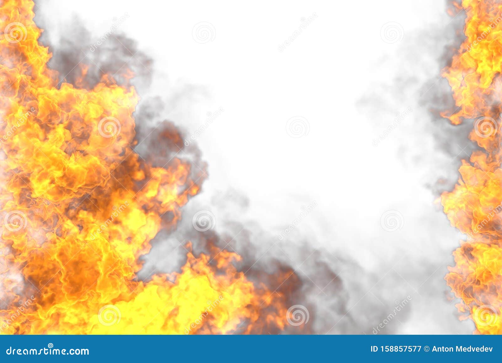 Cosmic Explosion Frame Isolated on White Background - Fire Lines from ...