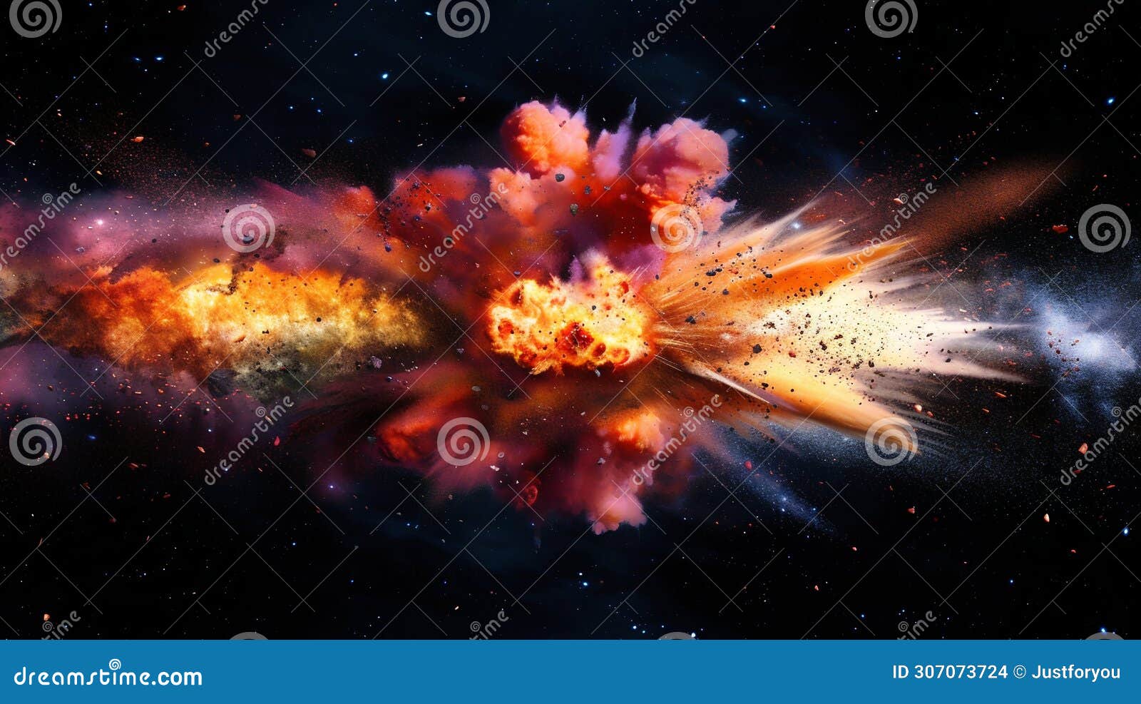 Cosmic Explosion in Outer Space. Generative Ai Stock Illustration ...