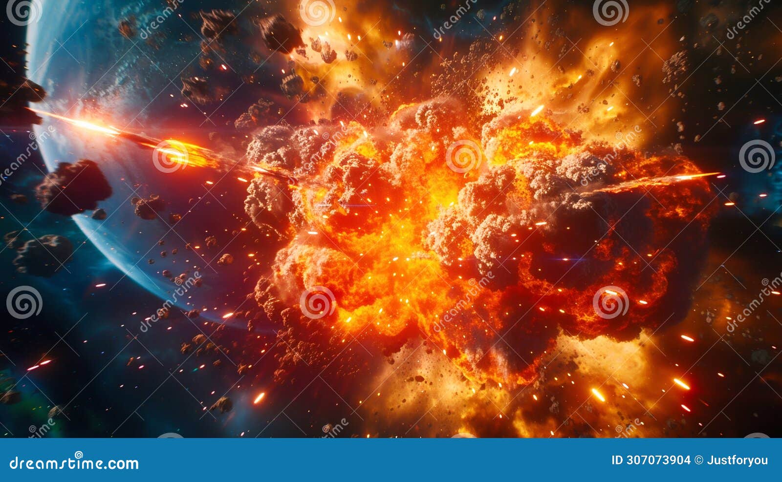 Cosmic Explosion in Outer Space. Generative Ai Stock Illustration ...