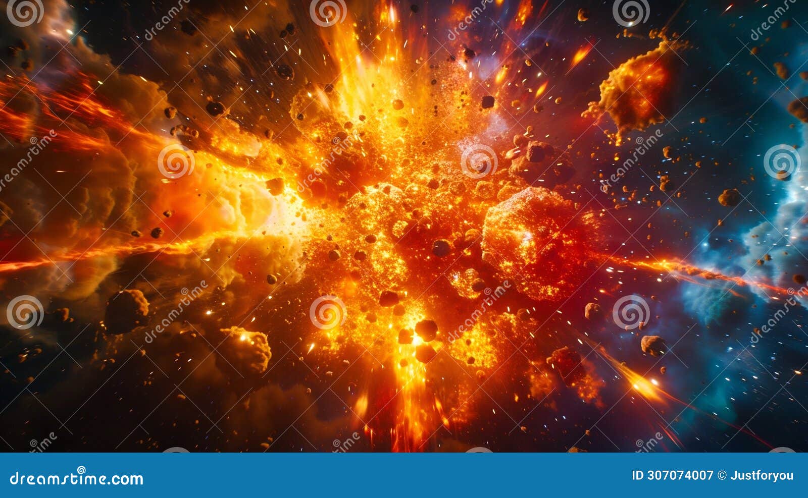 Cosmic Explosion in Outer Space. Generative Ai Stock Illustration ...