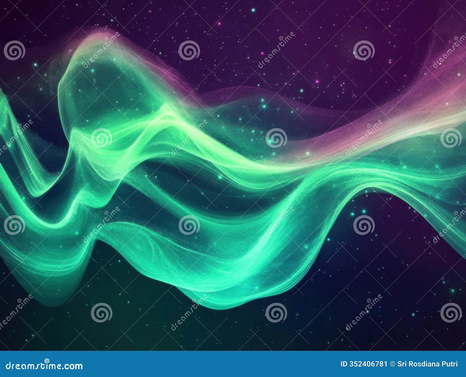Cosmic Flow, Abstract Nebula Wave Art Stock Illustration - Illustration ...