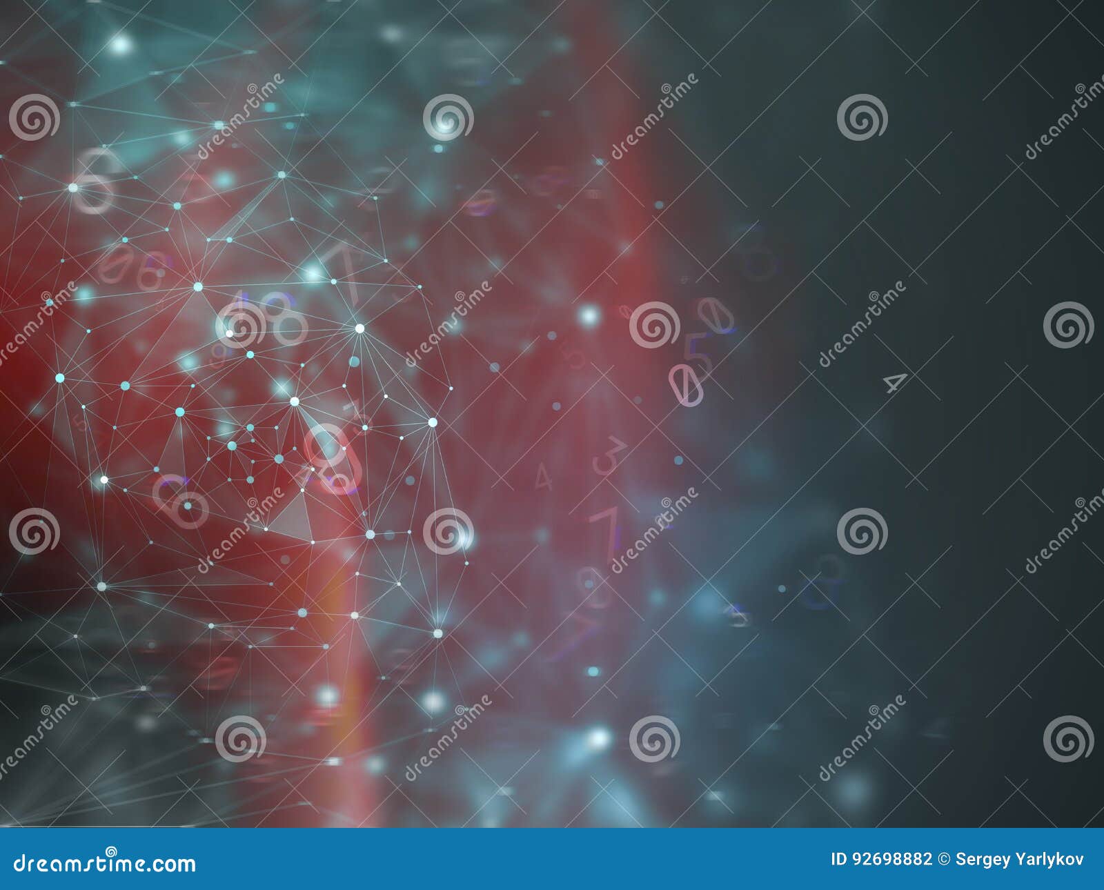 Cosmic Futuristic Network Shape Concept - Computer Matrix Digits ...