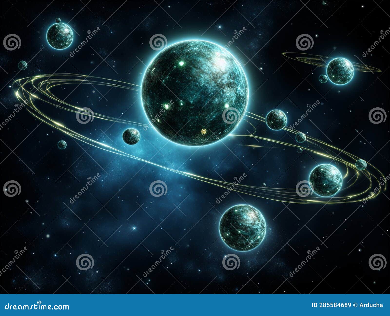 Cosmic Galaxy Space Outer Planet 3d Rendering High Details Stock ...