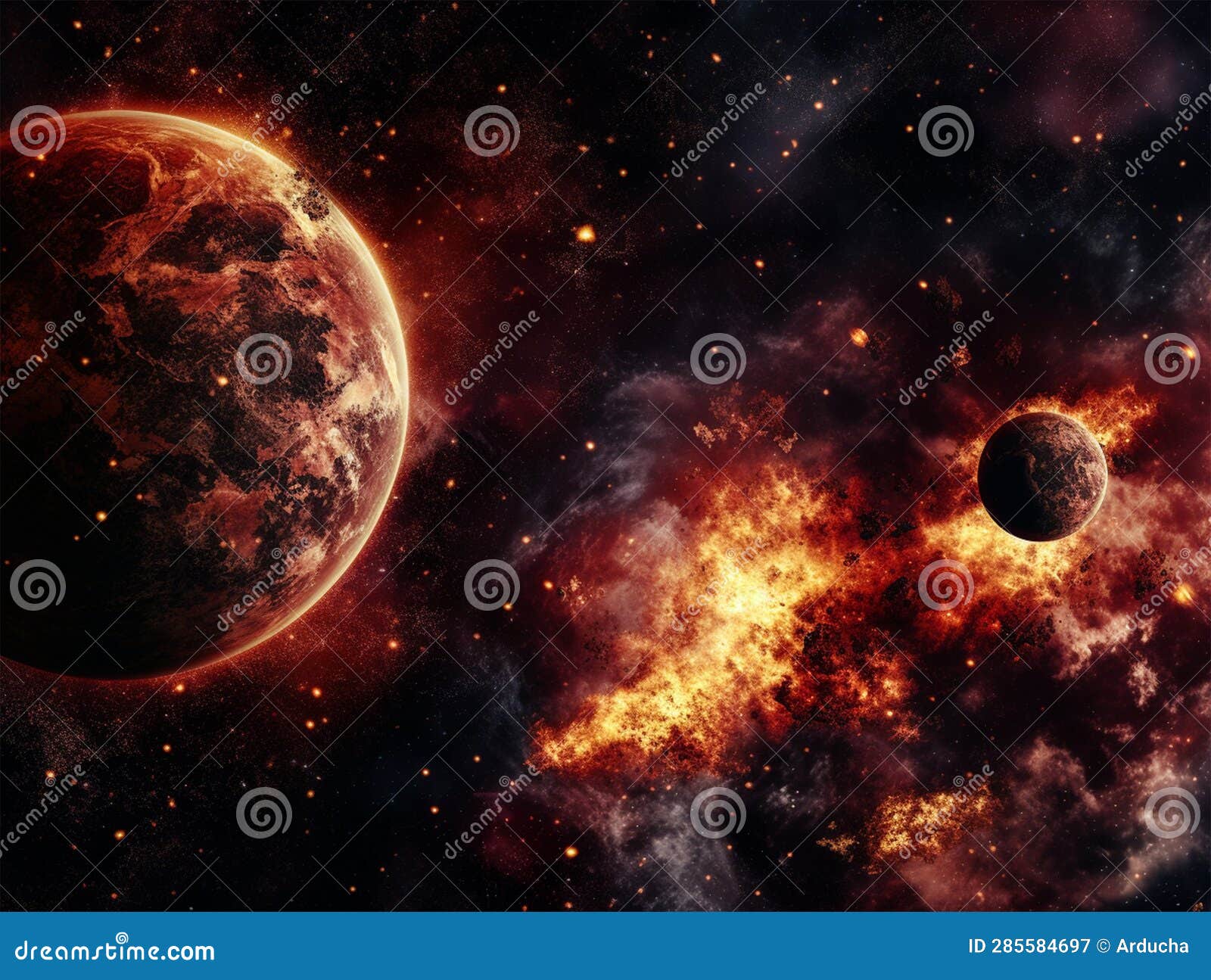 Cosmic Galaxy Space Outer Planet 3d Rendering High Details Stock ...