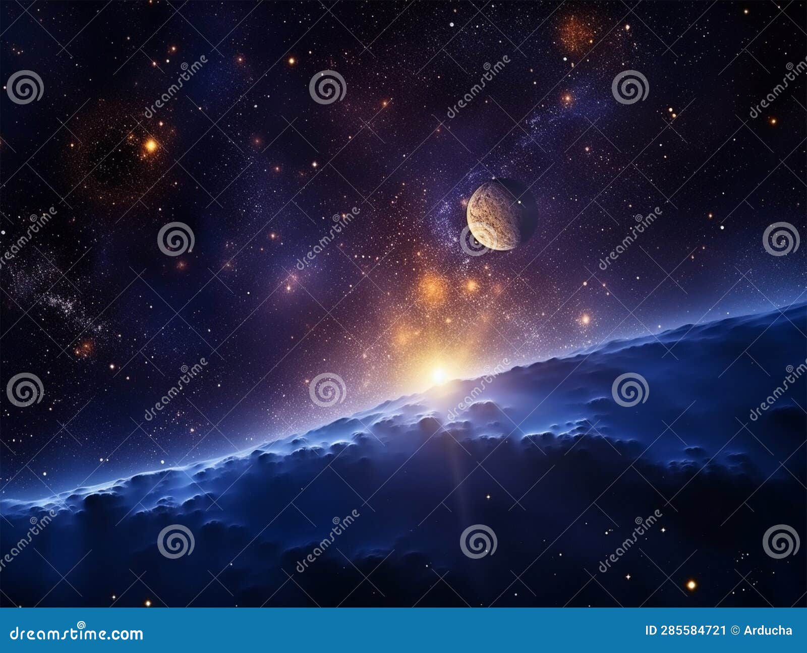 Cosmic Galaxy Space Outer Planet 3d Rendering High Details Stock ...