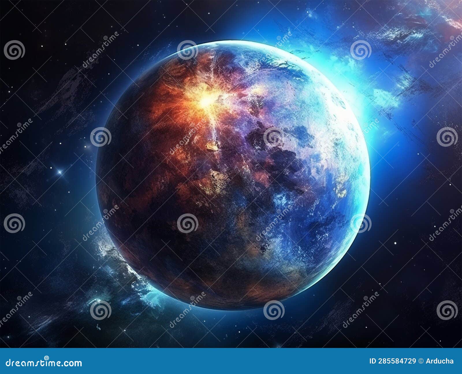 Cosmic Galaxy Space Outer Planet 3d Rendering High Details Stock ...