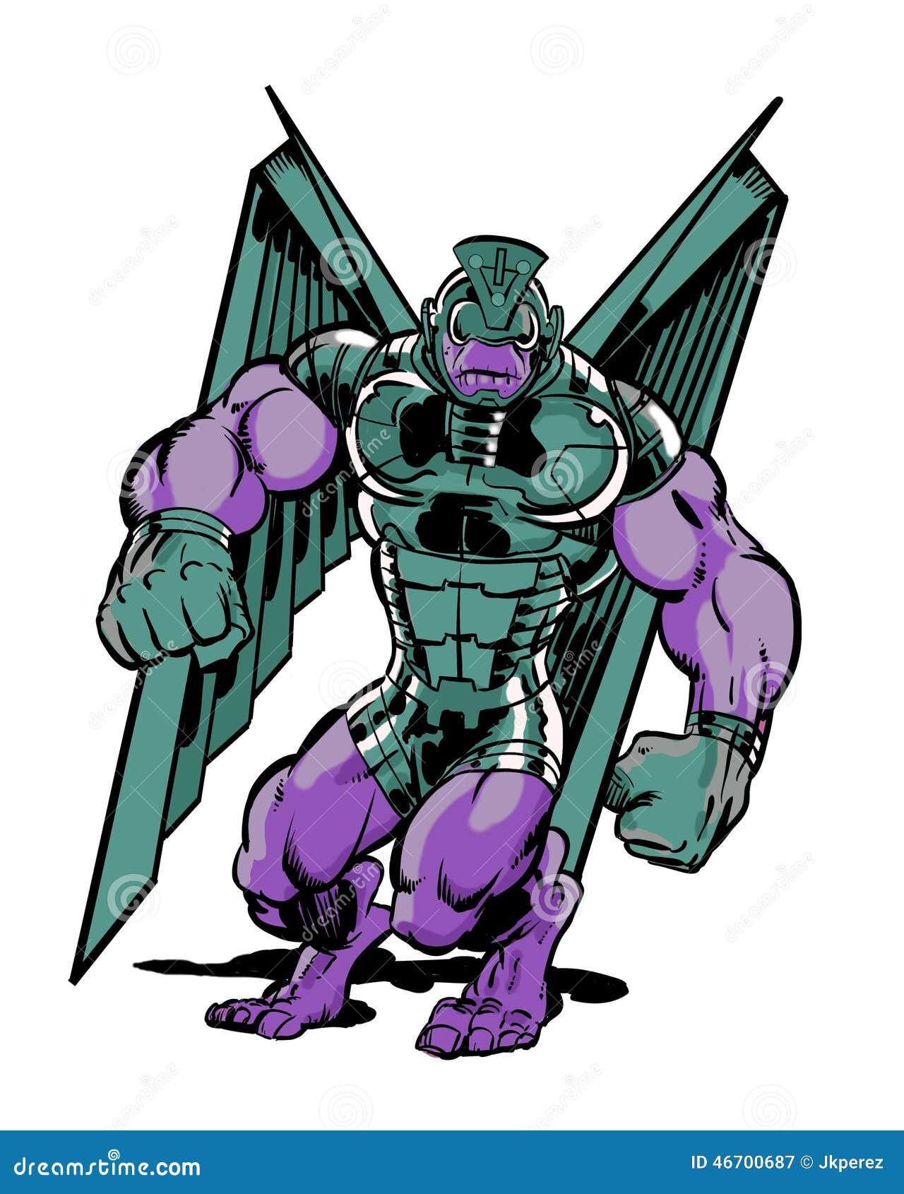 Cosmic Gargoyle Comic Book Illustration Stock Illustration ...