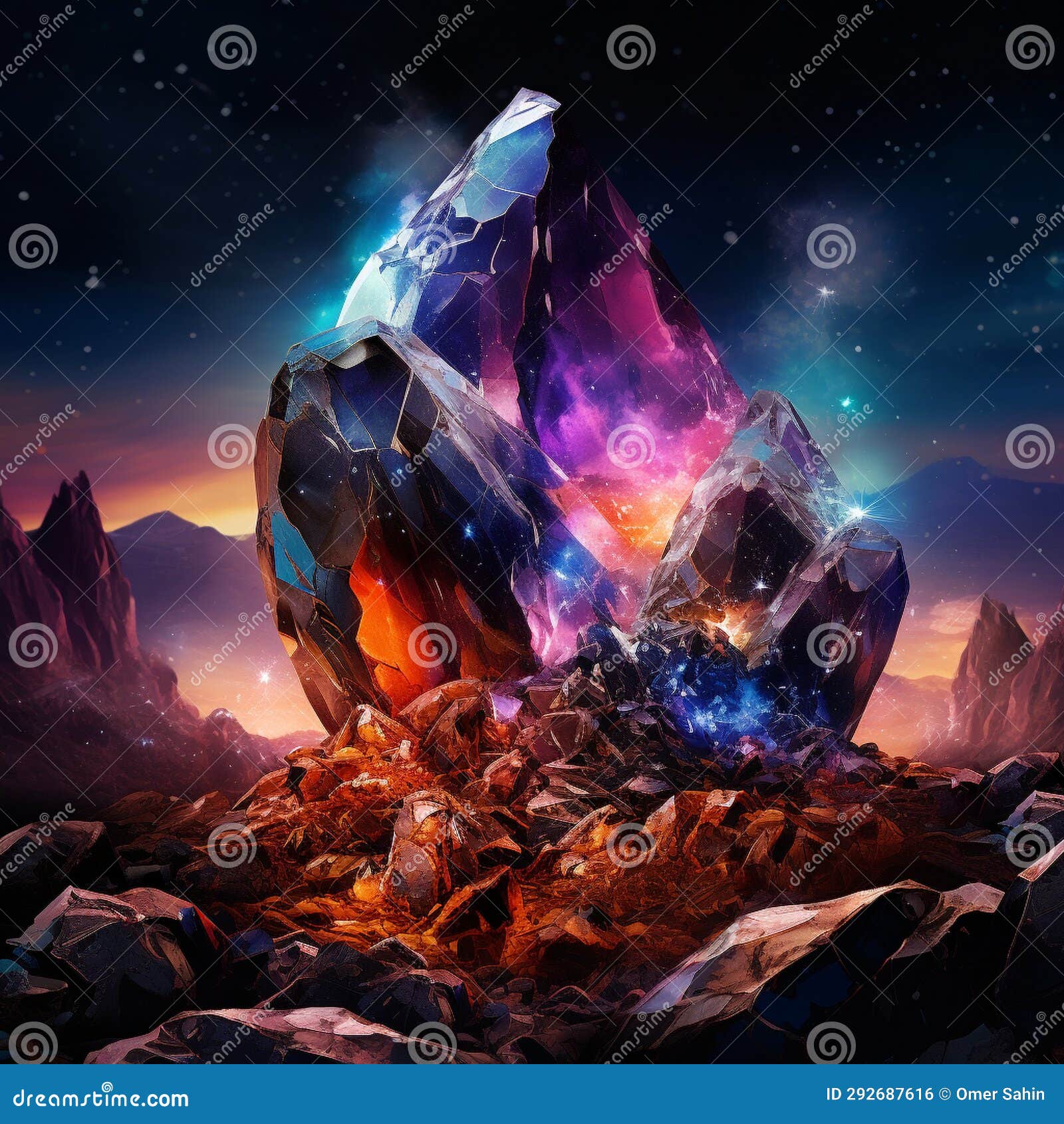 Cosmic Gemstone on Distant Planet Stock Photo - Image of eyecatching ...
