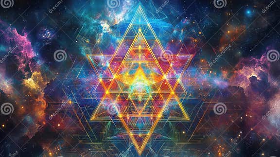 Cosmic Geometry, Sacred Geometry in Space Stock Illustration ...