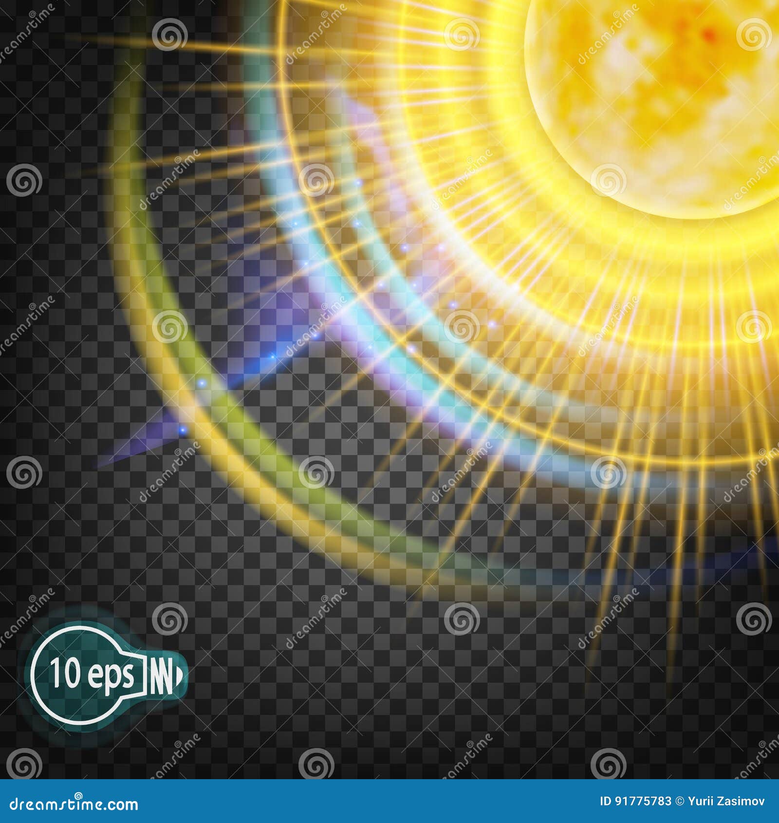 The Cosmic Glow of the Sun Star. in Distant Cosmos Stock Vector ...