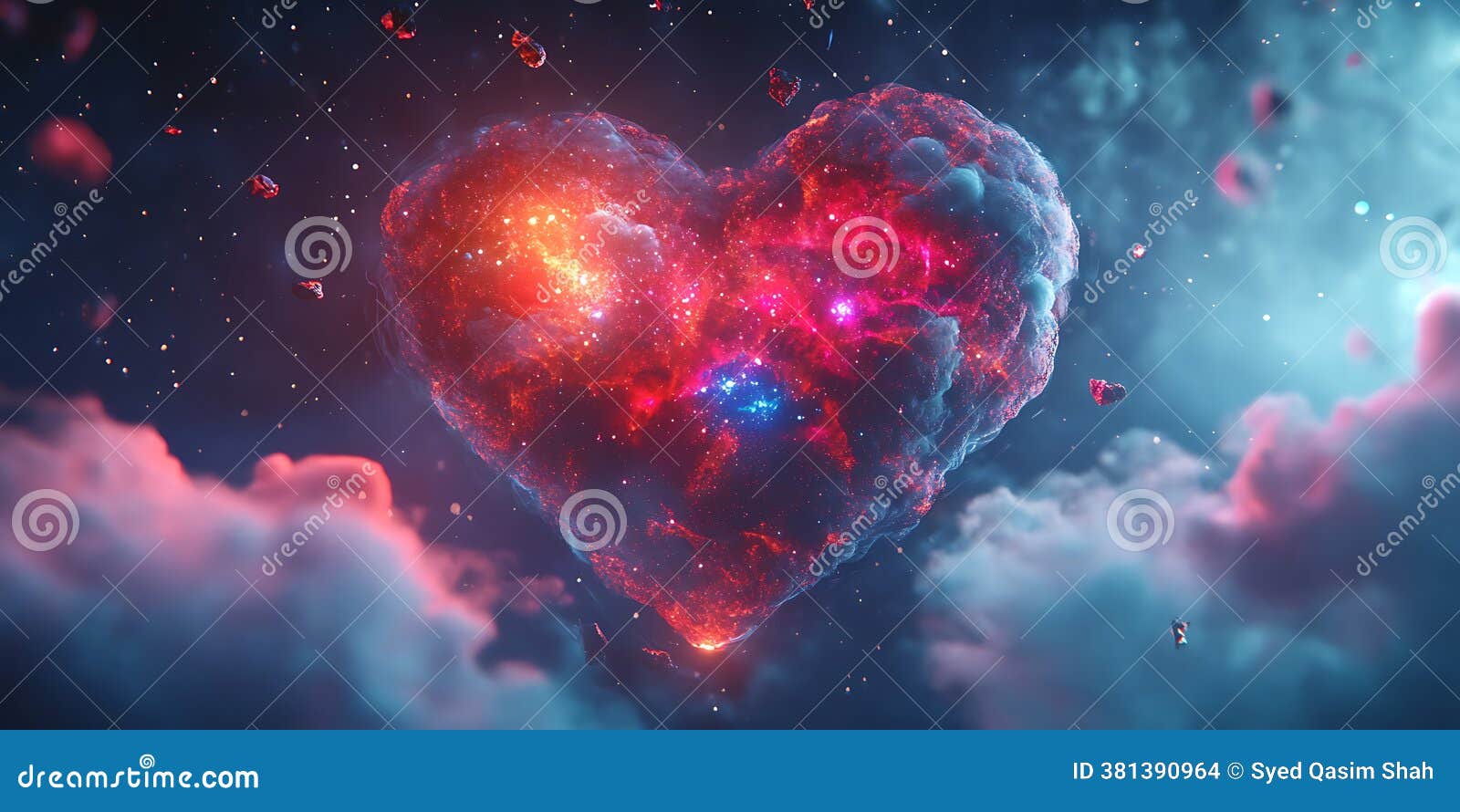 The Heart Nebula Ic 1805 Shining In Outer Space Royalty-Free Stock ...