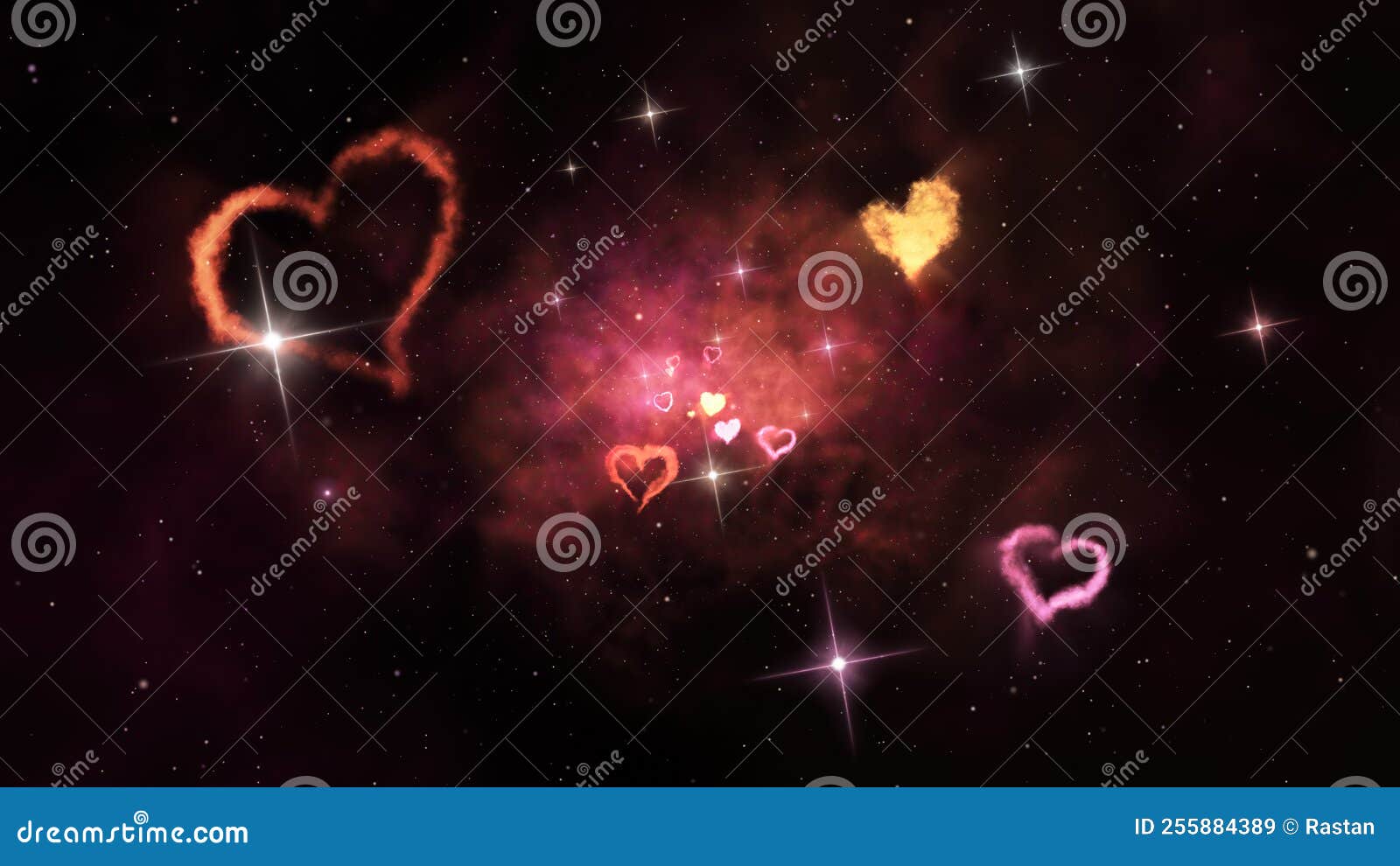 Cosmic Hearts Background Stock Image | CartoonDealer.com #255884389