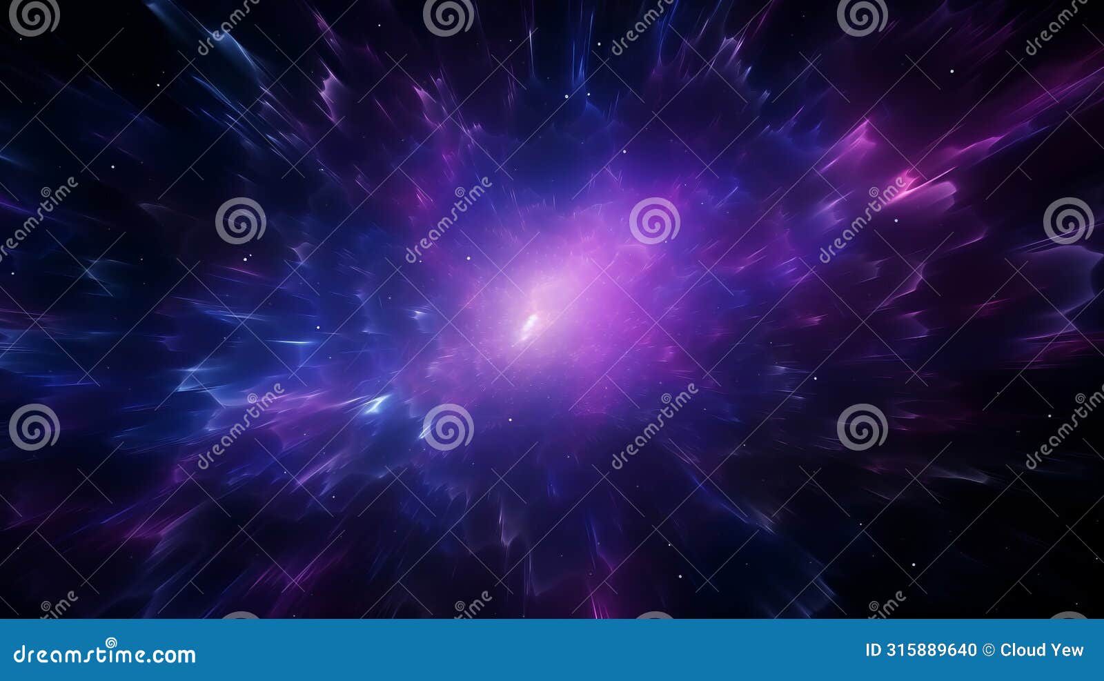 Cosmic Hyper Space Background with Dynamic Lights Stock Illustration ...
