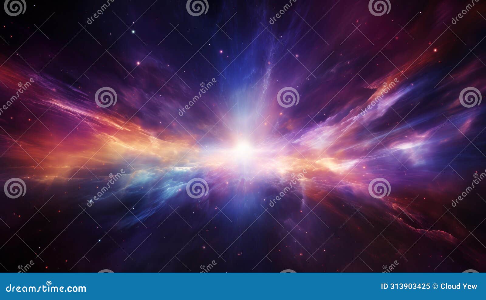 Cosmic Hyper Space Illustration with Energy Flows Stock Illustration ...