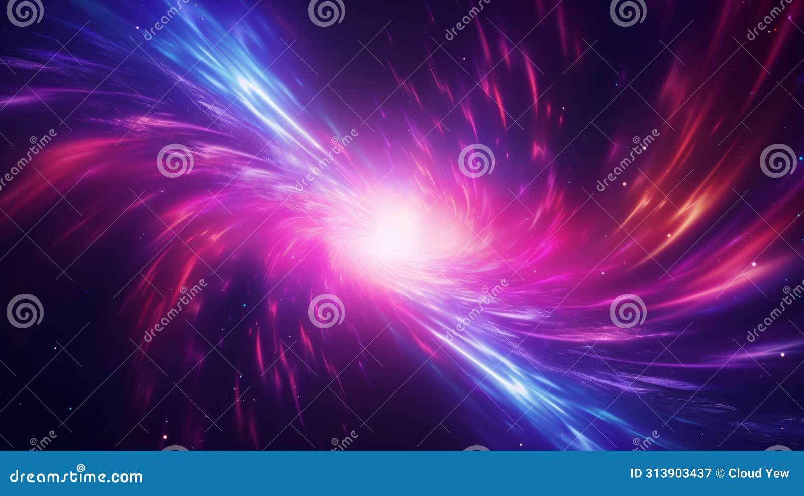 Cosmic Hyper Space with Pulsating Energy Waves Stock Illustration ...