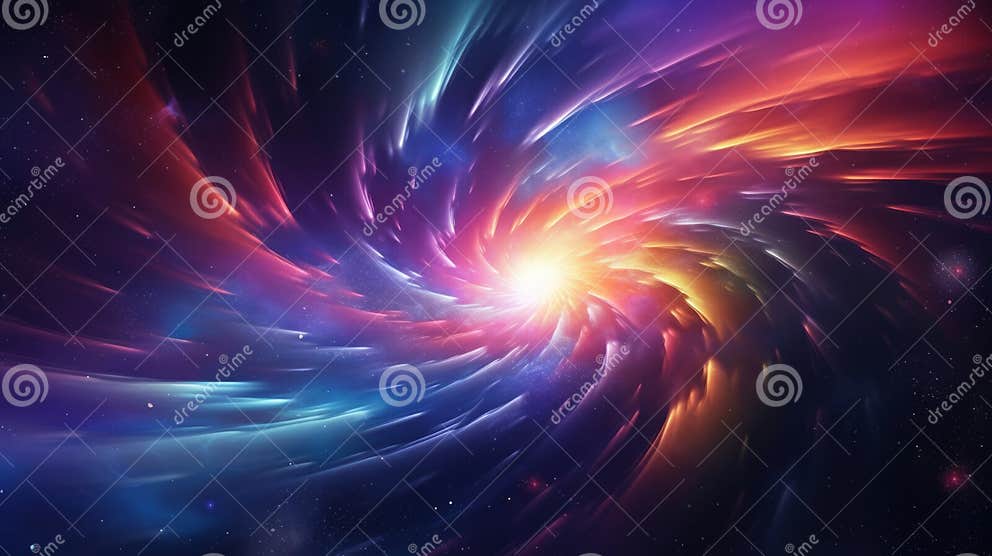 Cosmic Hyper Space with Vibrant Celestial Objects Stock Illustration ...