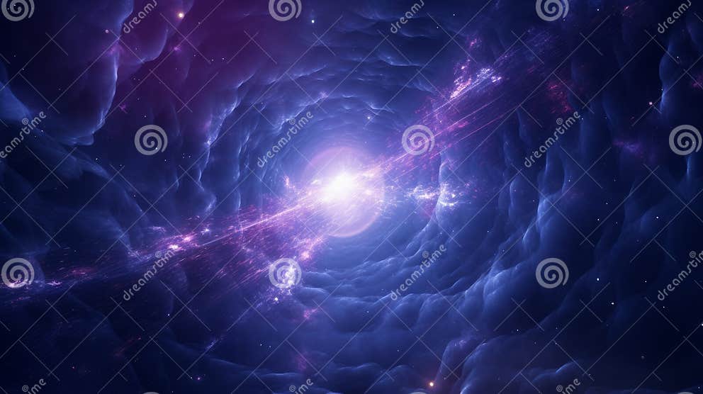 Cosmic Hyper Space Warp with Celestial Explosions Stock Illustration ...