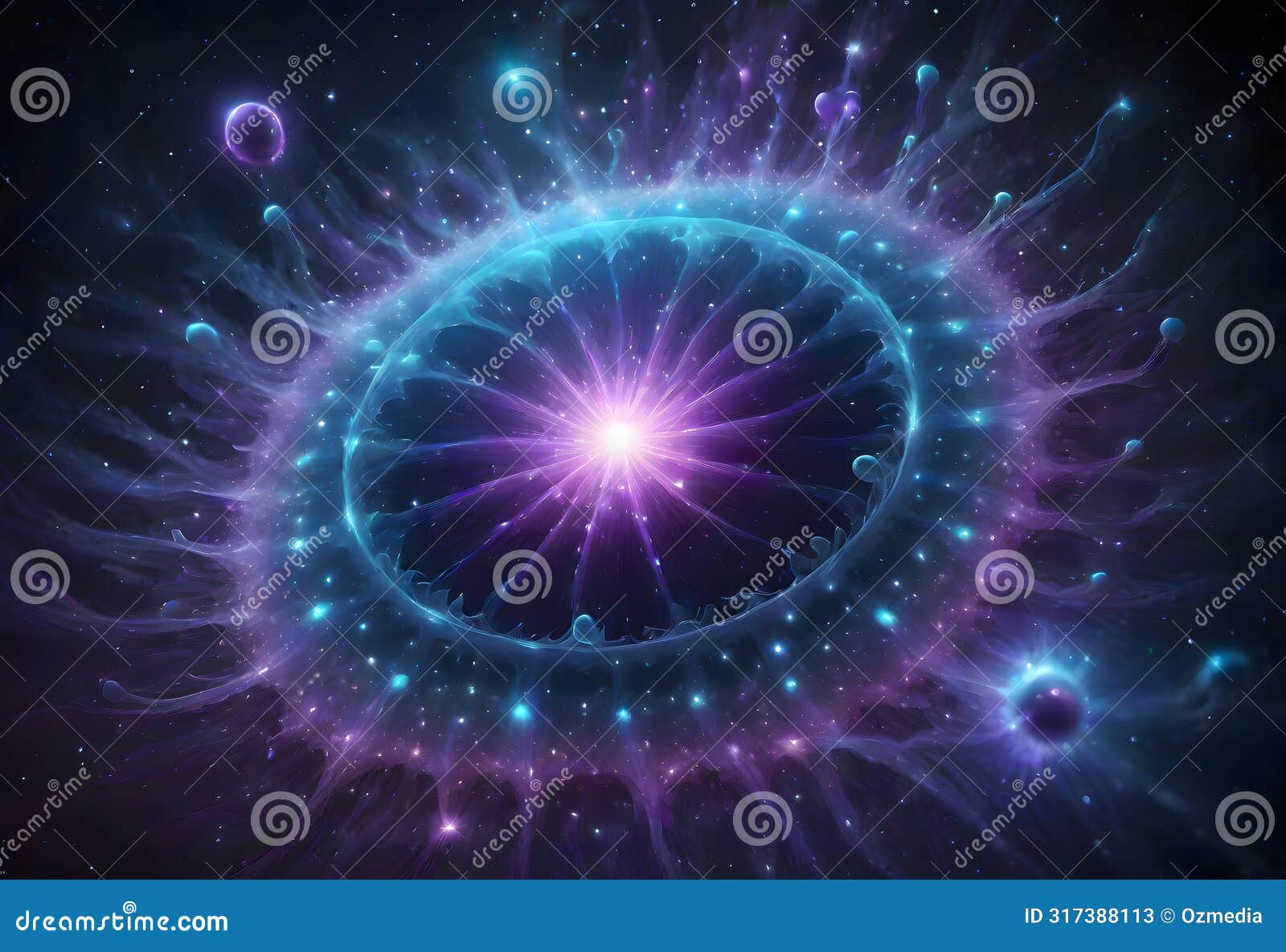 Cosmic Illustration Featuring Circular Light Patterns Reminiscent of ...