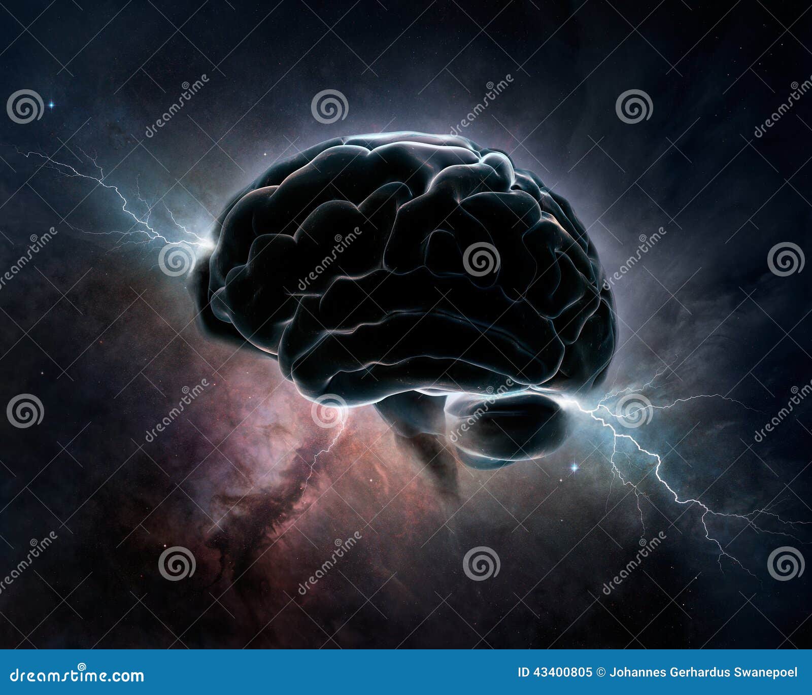 Cosmic Intelligence - Brain in Universe Stock Illustration ...