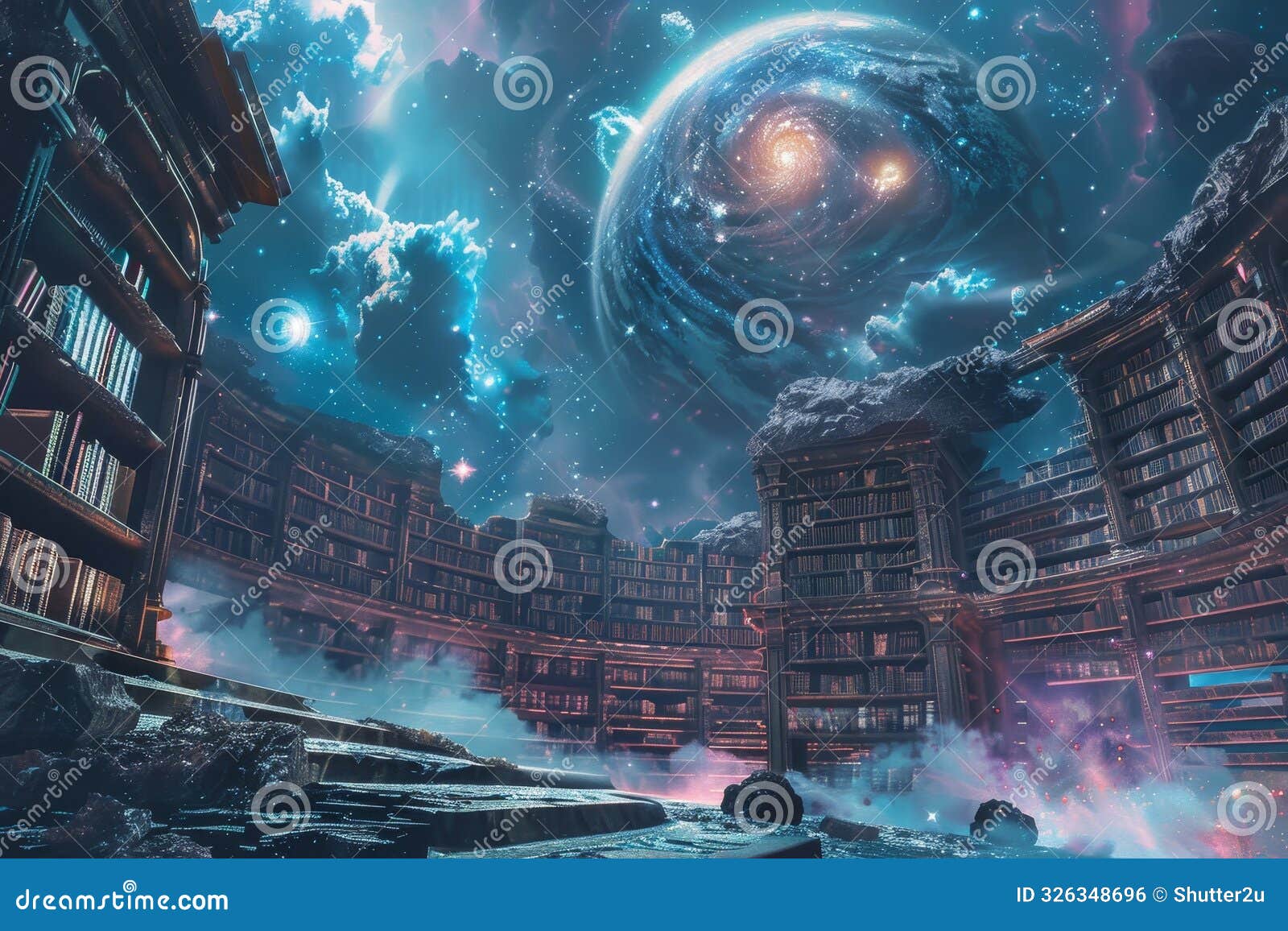 A Cosmic Library with Books that Hold the Knowledge of Every ...