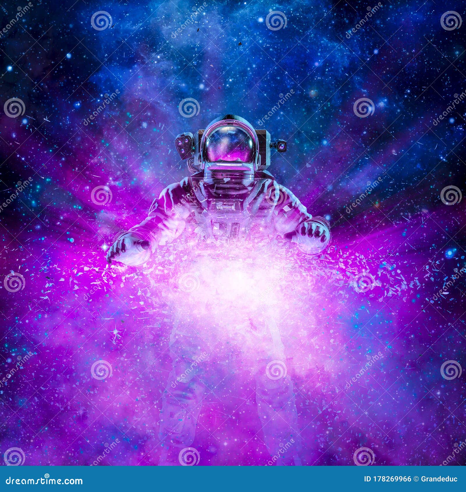 Cosmic light astronaut stock illustration. Illustration of cosmos ...