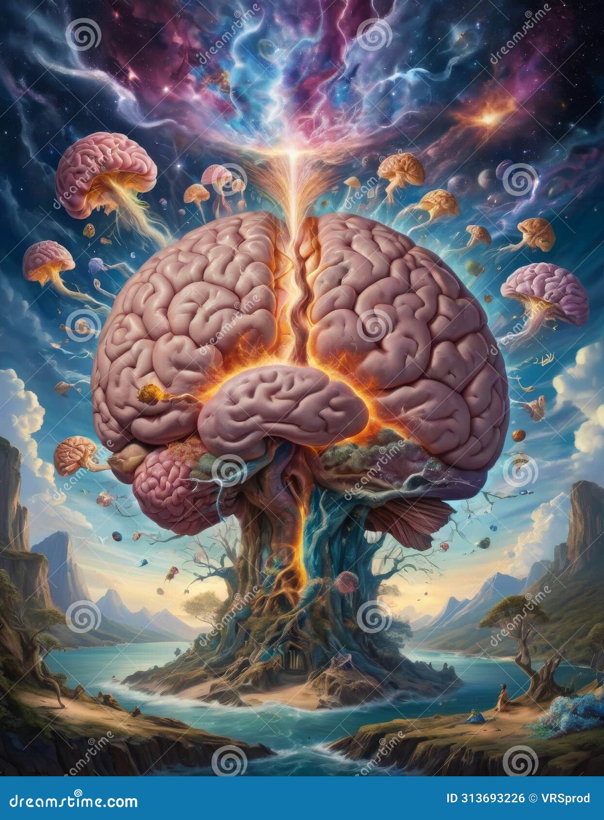 Cosmic Mind Tree Universe stock photo. Image of universe - 313693226