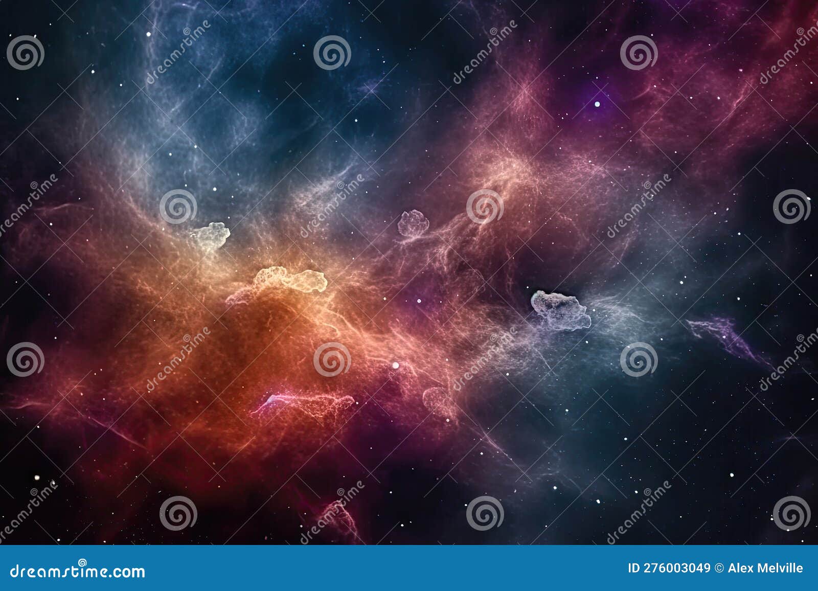 Cosmic Multi-colored Nebula from a Distant Galaxy. Stock Illustration ...
