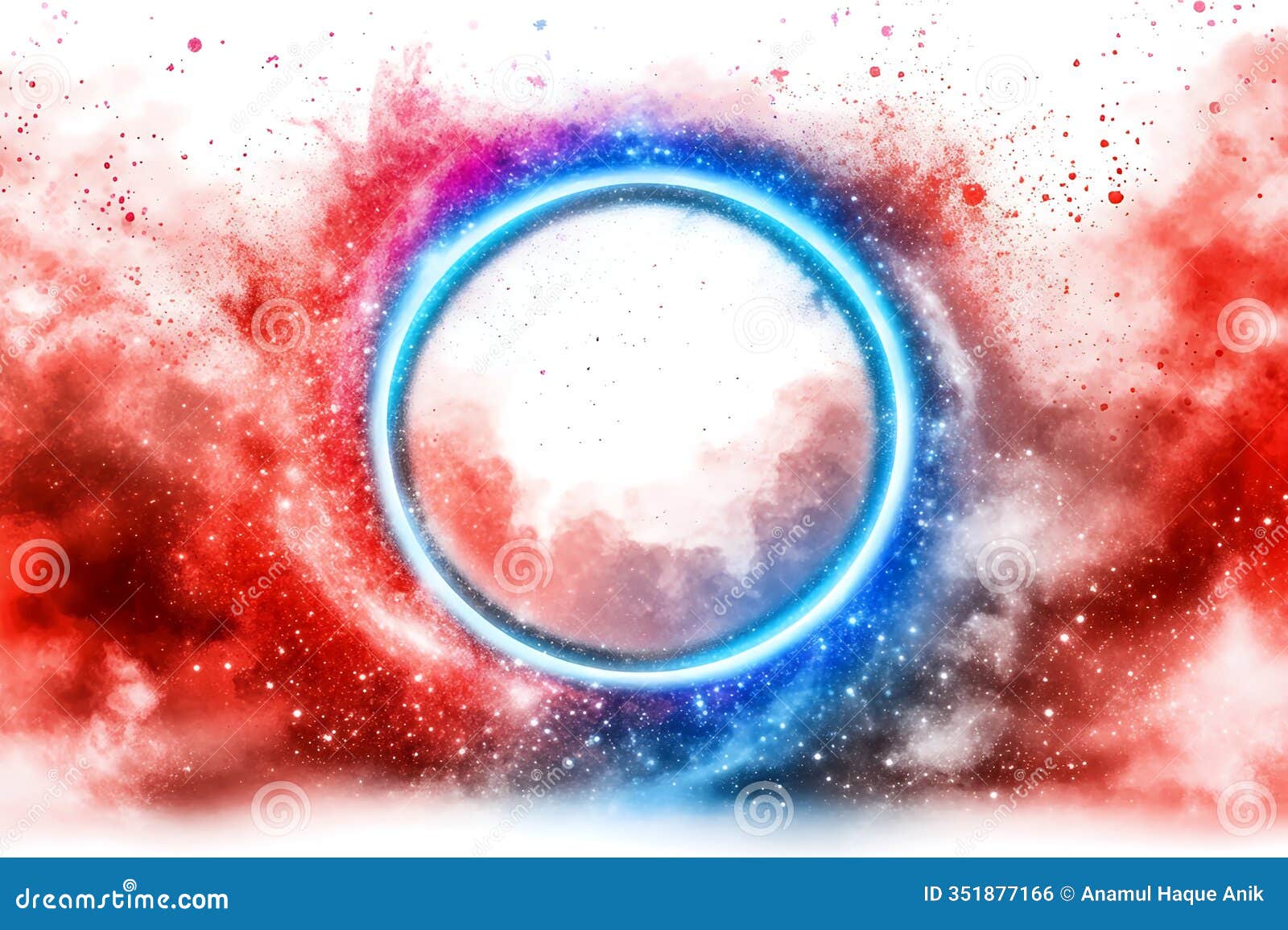 Cosmic Nebula Background Glowing Circle Red Blue Space Design Element ...