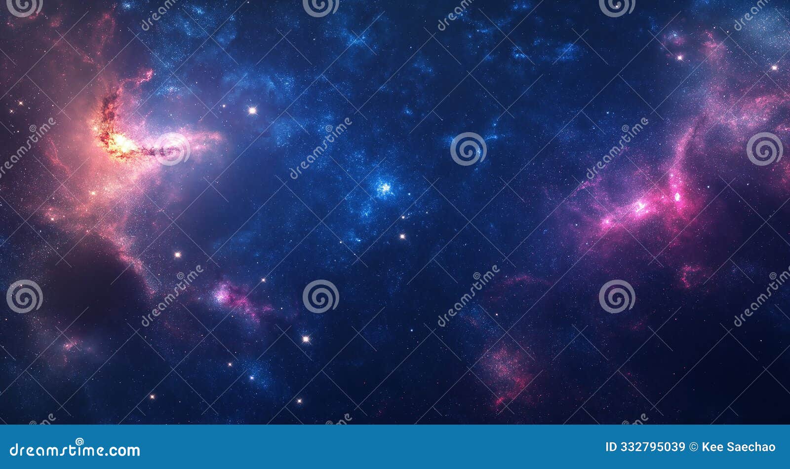 Cosmic Nebula Explosion in Deep Space, Galaxy Stock Illustration ...