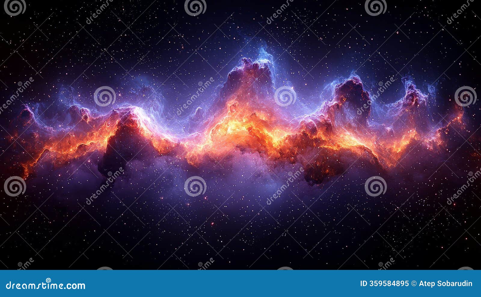 Cosmic Nebula, Fiery Cloudscape, Interstellar Dust, Space Background ...