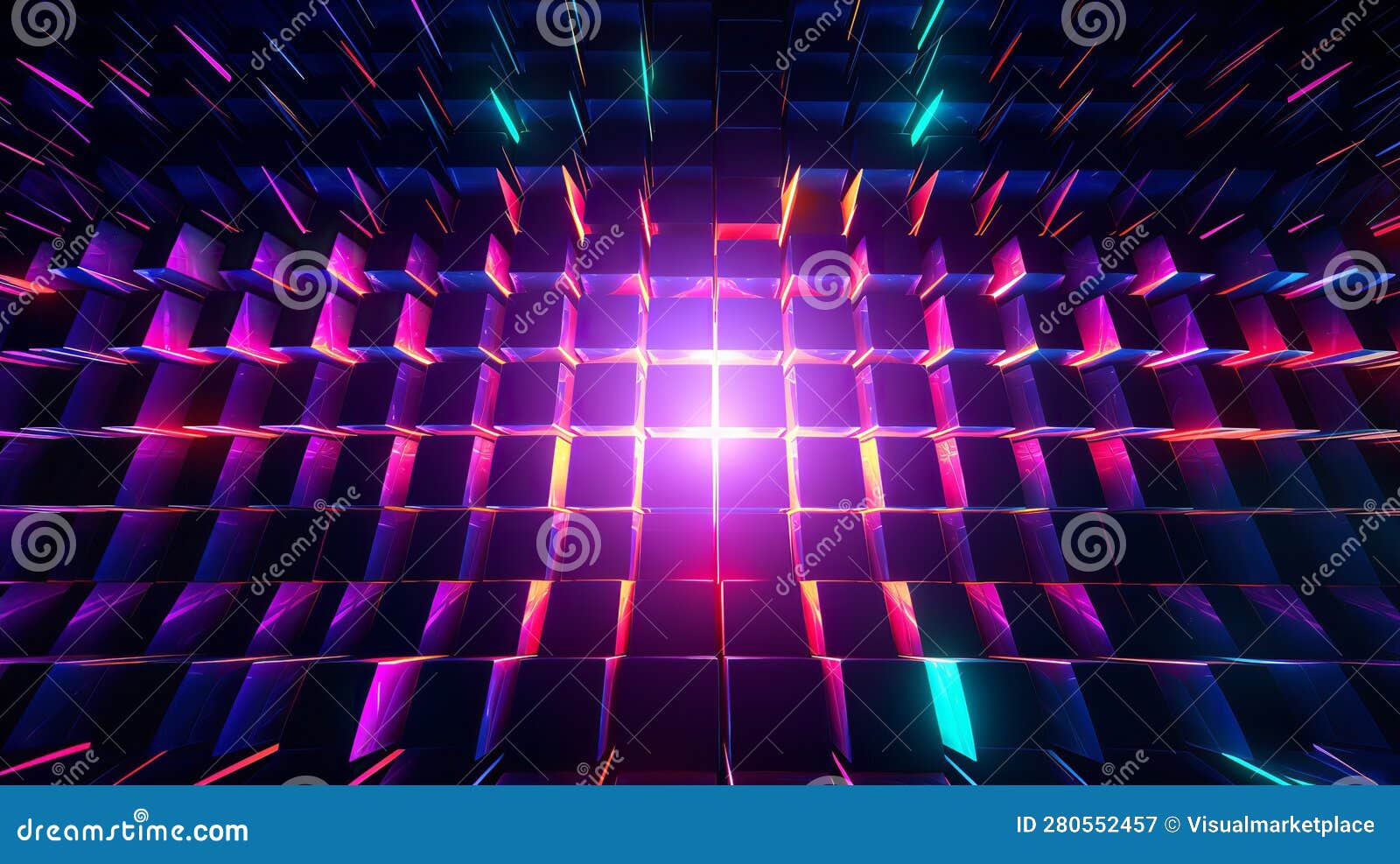 Cosmic Neon Grid Pattern stock illustration. Illustration of line ...