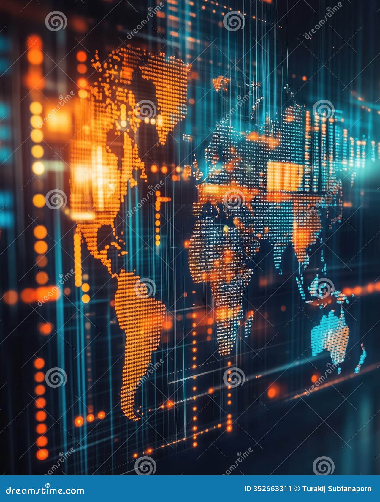 Cosmic Network of Galaxies Outer Space Digital Art Nebulae Aerial View ...