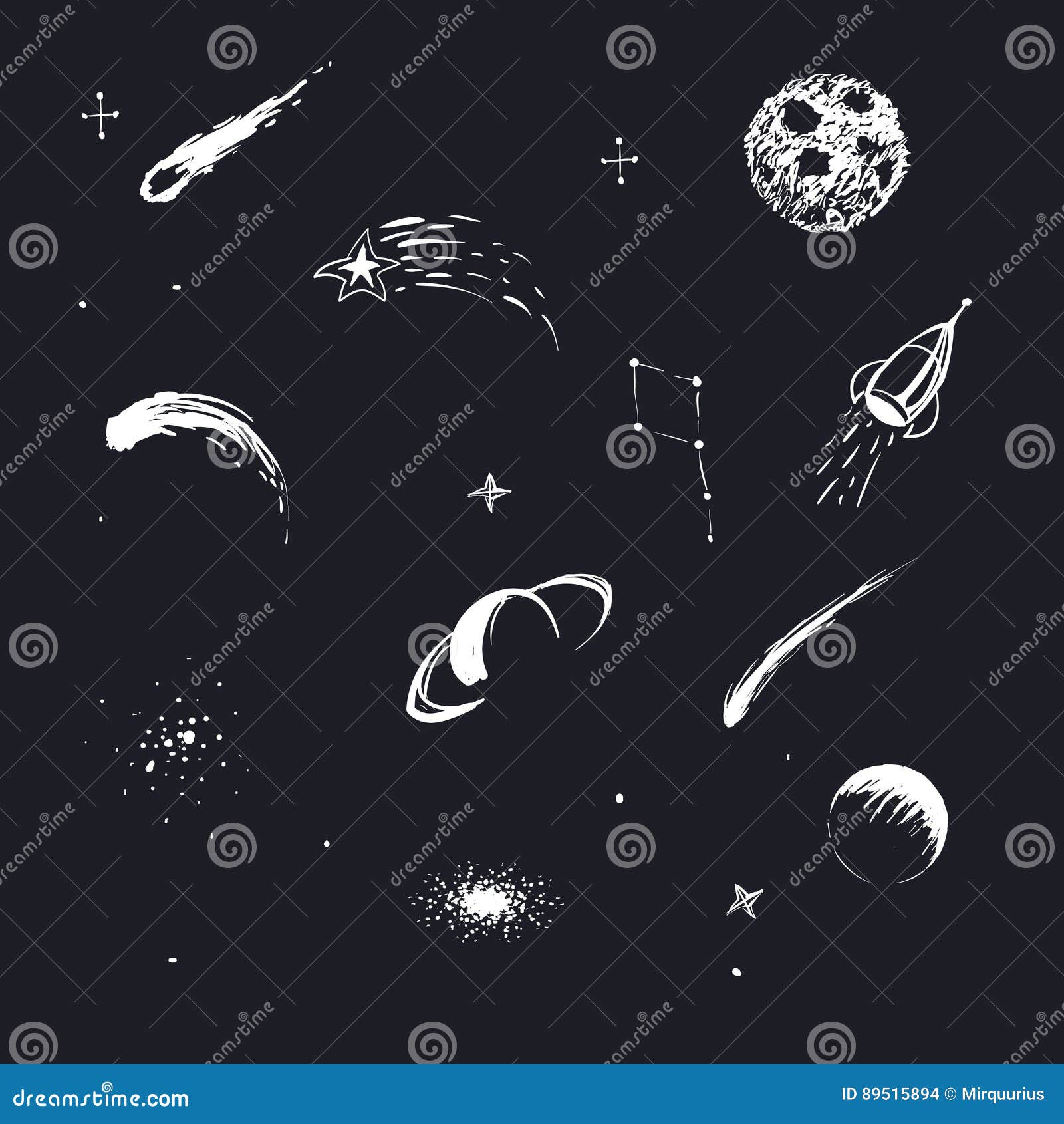 Cosmic Objects and Space Planets Stock Vector - Illustration of ...