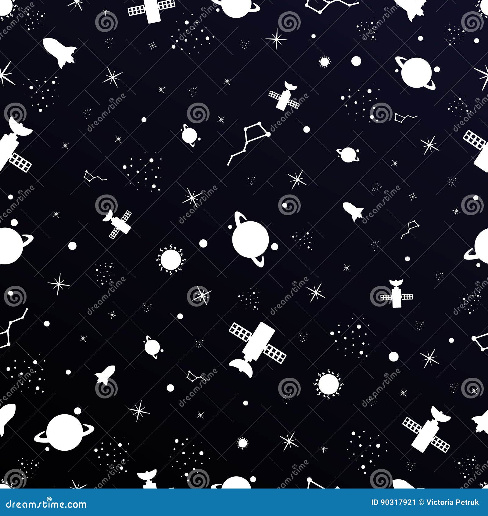 Cosmic Pattern on Dark Blue Universe Stock Illustration - Illustration ...