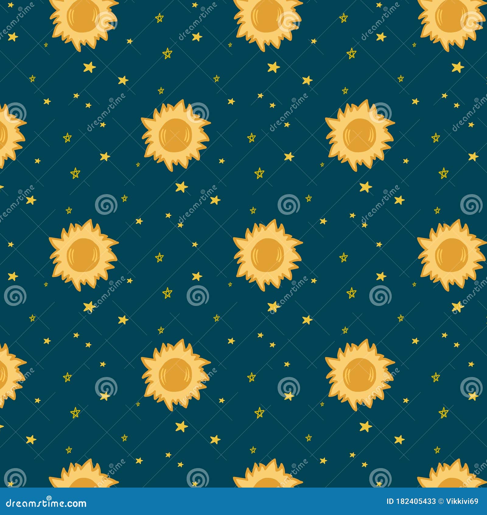 Cosmic Pattern. Vector Colored Ornament with Space. Pattern with the ...