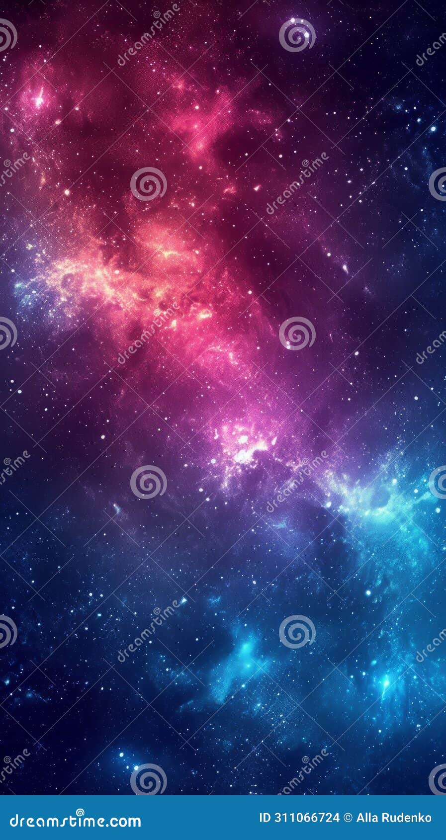 Cosmic Phenomenon, a Dazzling Galactic Cluster. Vertical Background ...