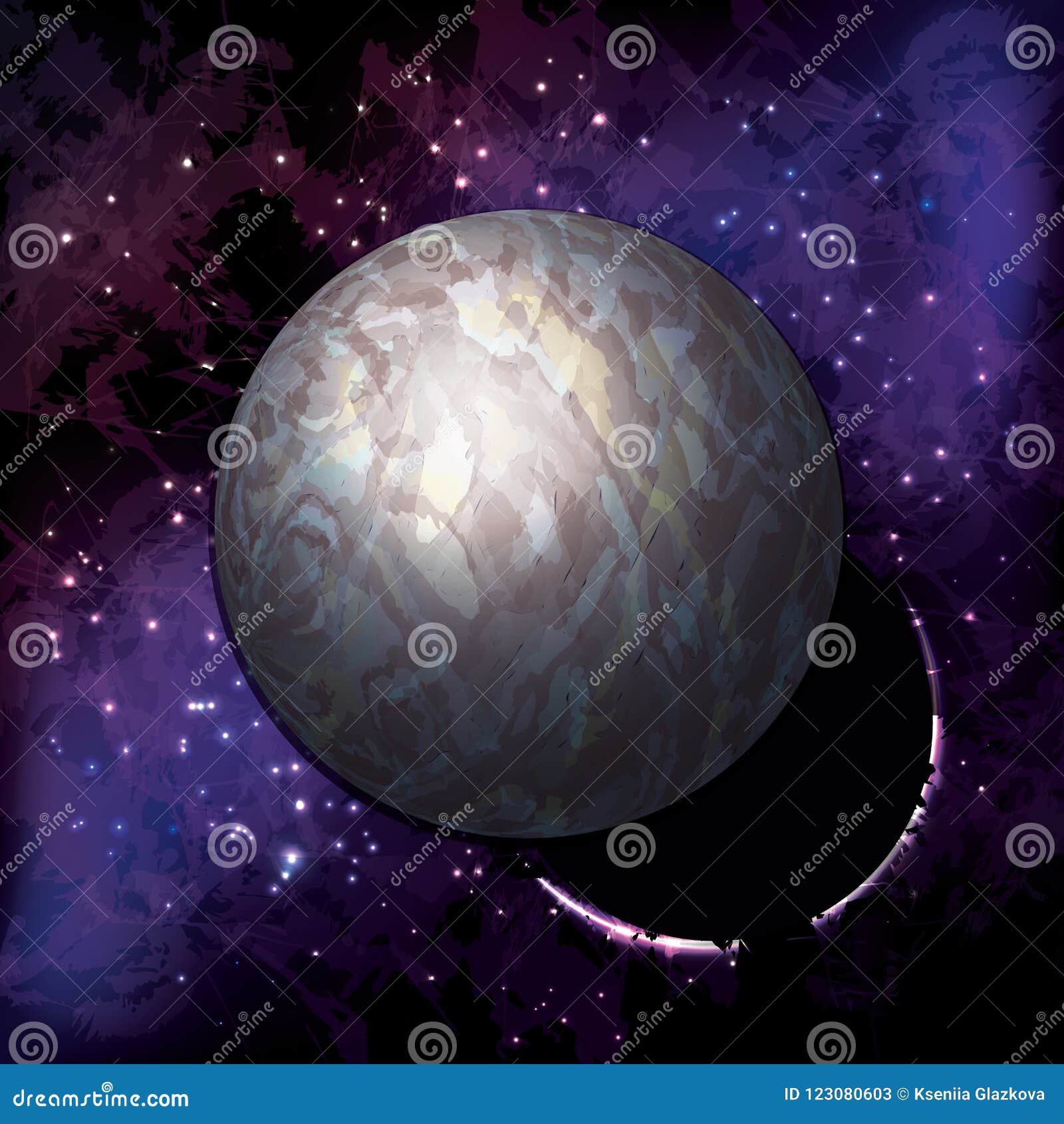 A cosmic planet among the stock image. Image of light - 123080603