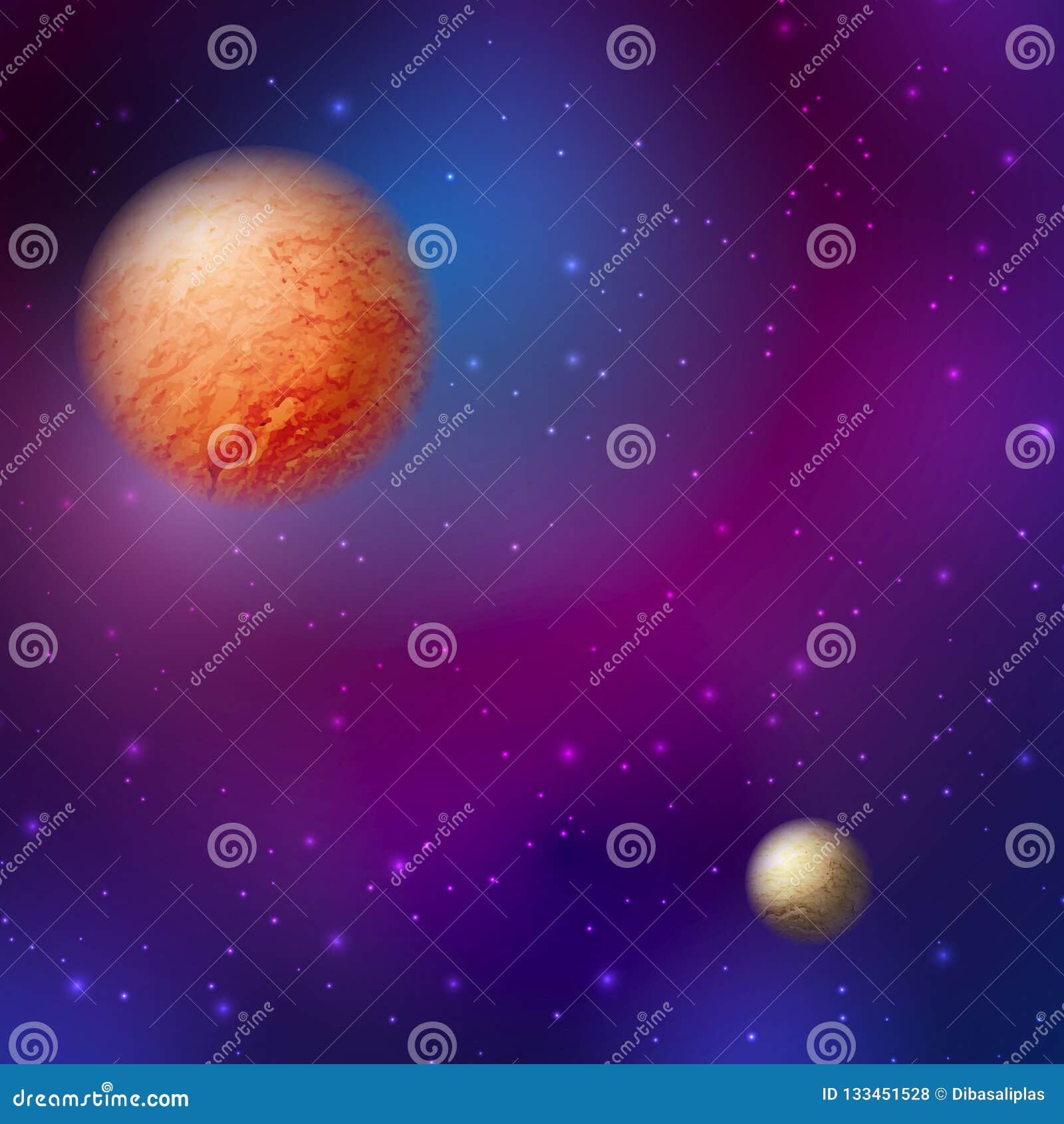 Cosmic Planets with a Starry Sky . Stock Vector - Illustration of ...