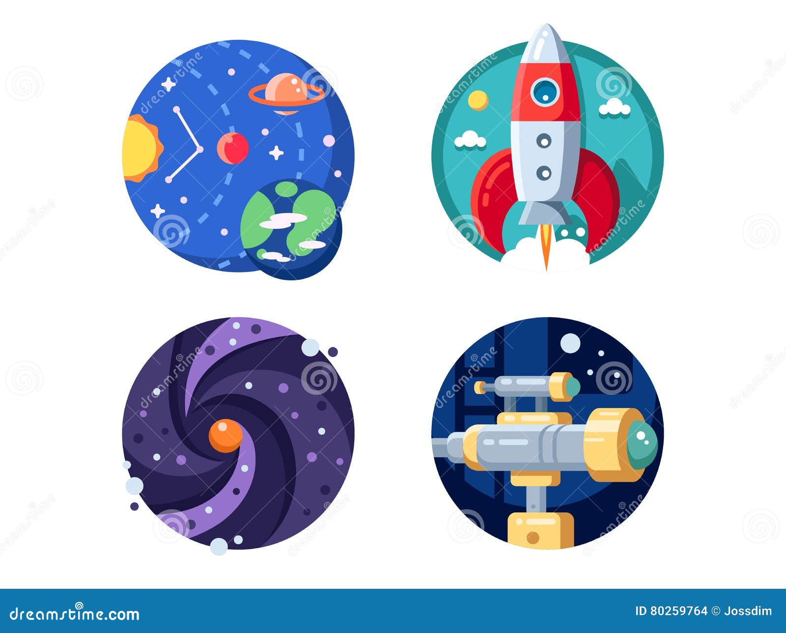 Cosmic Research of Solar System Stock Vector - Illustration of ...