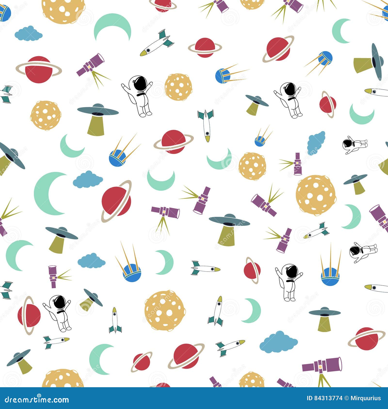 Cosmic seamless pattern stock vector. Illustration of graphic - 84313774