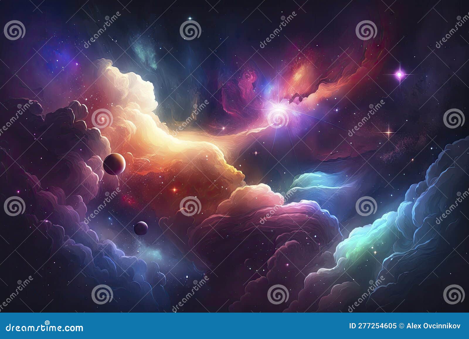 Cosmic Space Background with Colorful Stars for Posters and Web. Stock ...