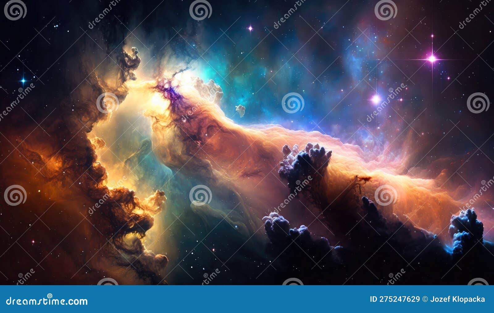 Cosmic Space and Stars, Cosmic Abstract Background. Generative Ai ...