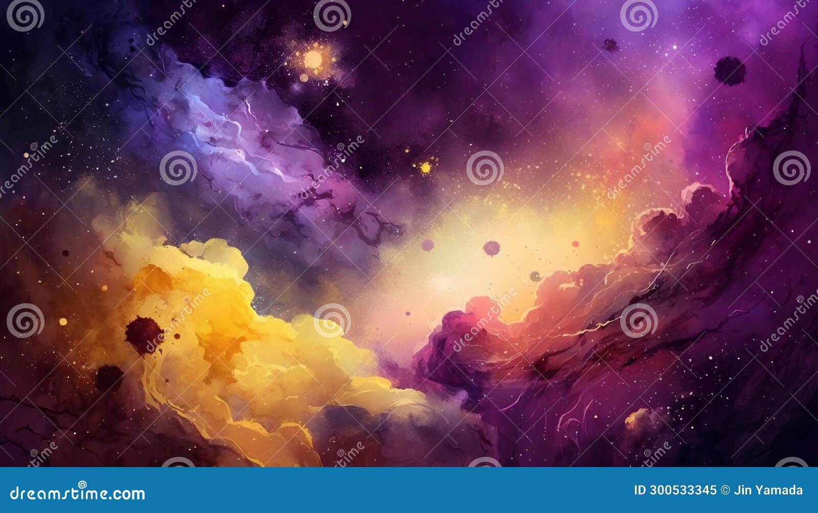 Cosmic Space and Stars, Color Cosmic Abstract Background with Nebula ...