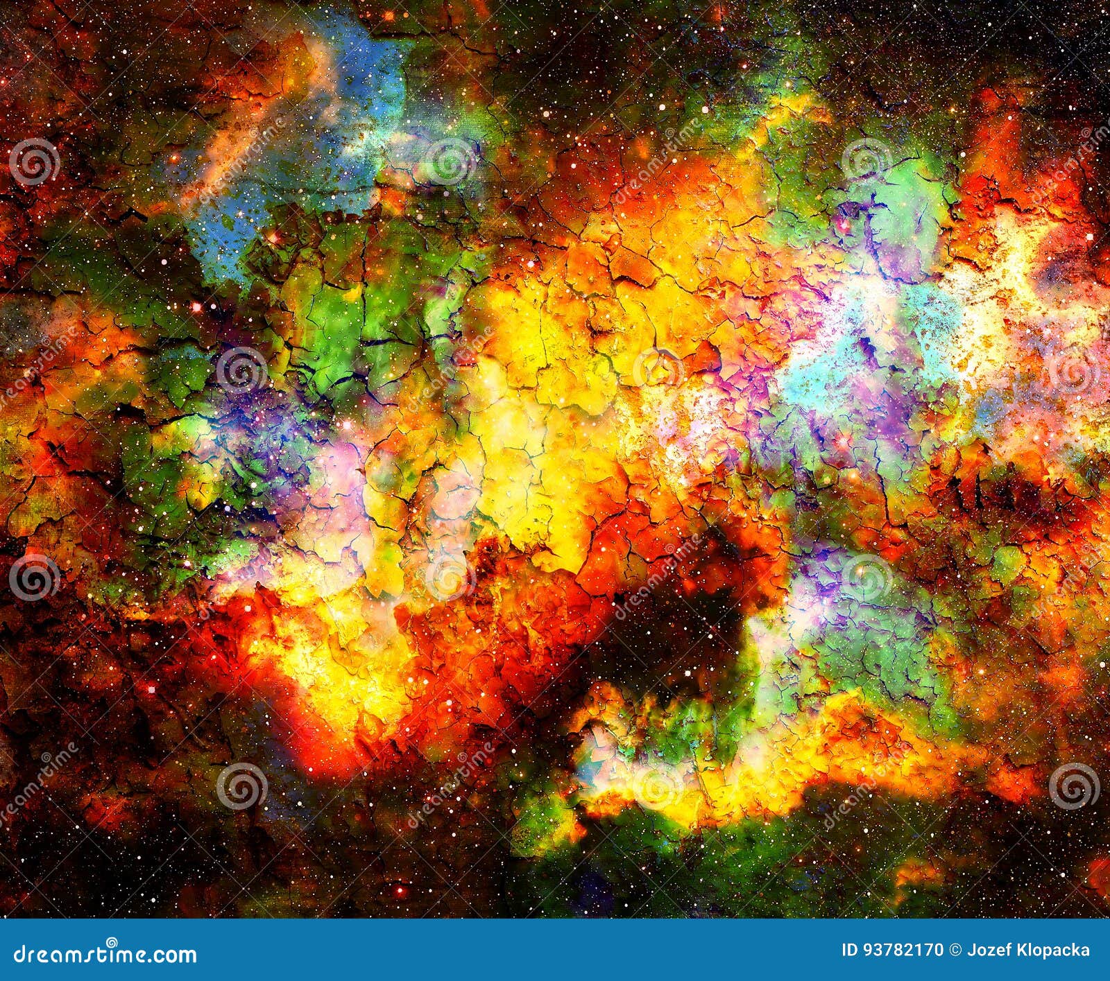 Cosmic Space and Stars, Color Cosmic Abstract Background. Crackle ...