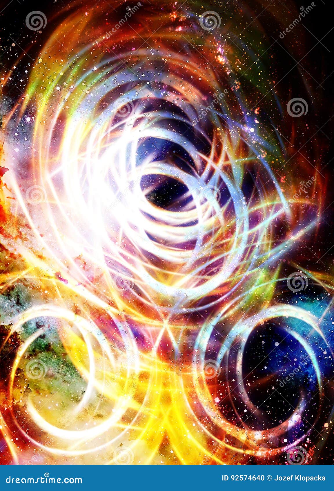 Cosmic Space and Stars with Light Circle. Stock Illustration ...