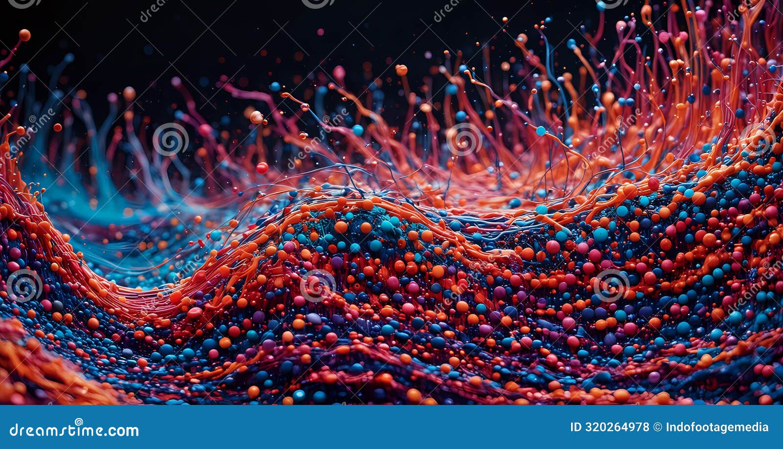 Cosmic Spectrum: Intertwining Waves of Light and Connection. Close Up ...