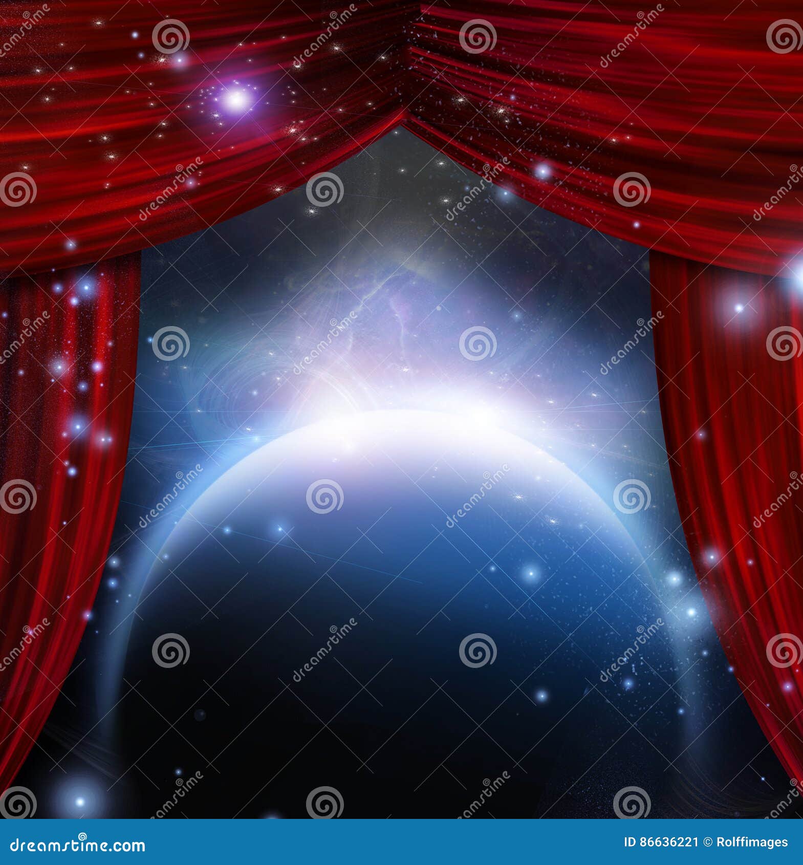 Cosmic Stage stock illustration. Illustration of horizon - 86636221
