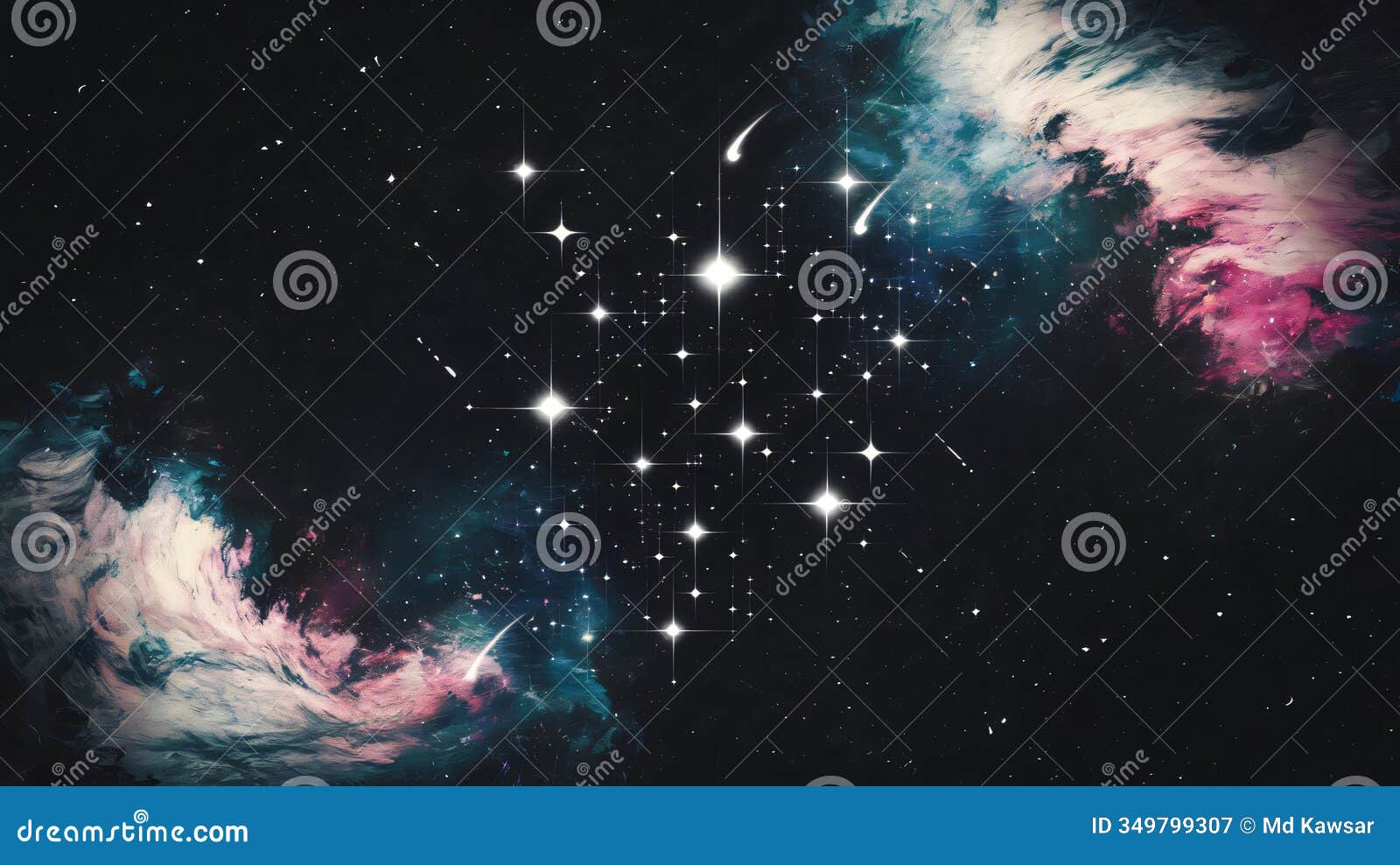 Cosmic Starfield Grid, Abstract Nebula Background High Quality Image ...