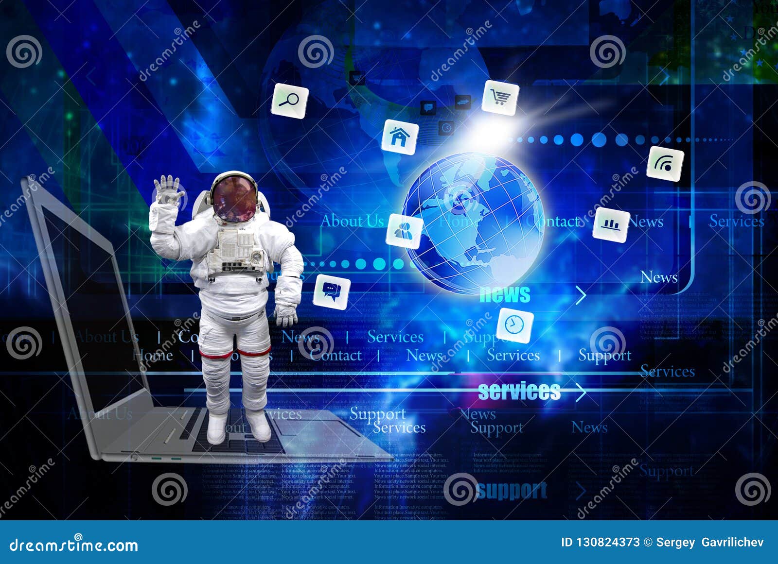 Cosmic Technologies Wireless Internet Stock Image - Image of idea ...
